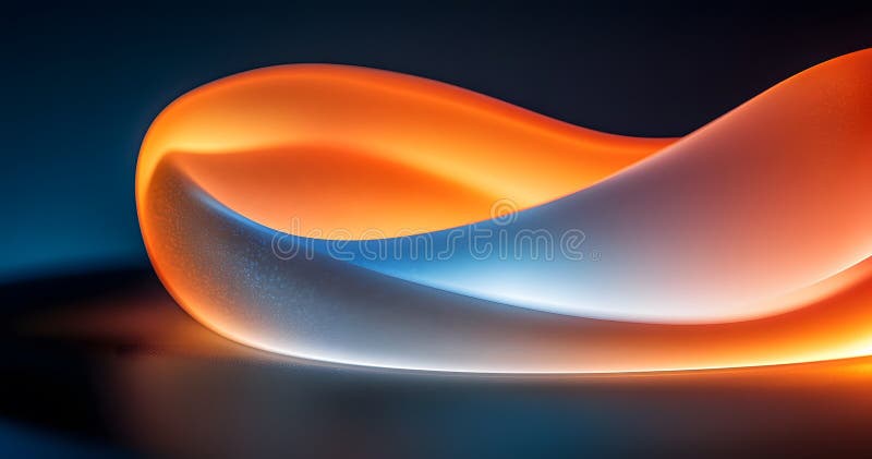 Abstract Glowing Curved Shape with Orange and Blue Gradient Stock ...