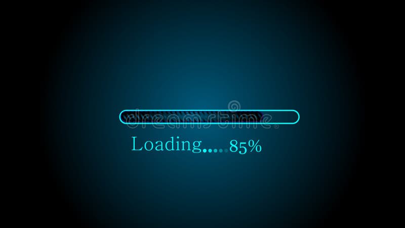 Abstract Glowing Cyan and Black Color Waiting Loading Bar Illustration ...