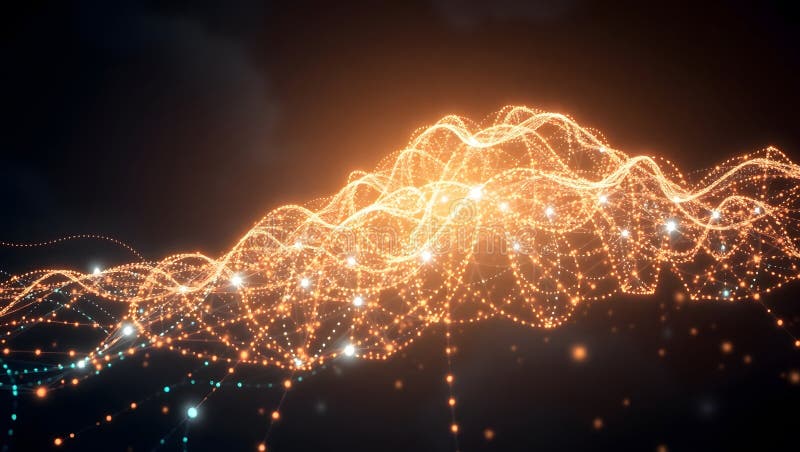 Abstract Glowing Data Cloud Network in the Sky Symbolizing Unified ...
