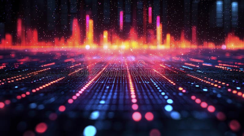 Abstract Glowing Data Pulse in Modern Form Stock Illustration ...