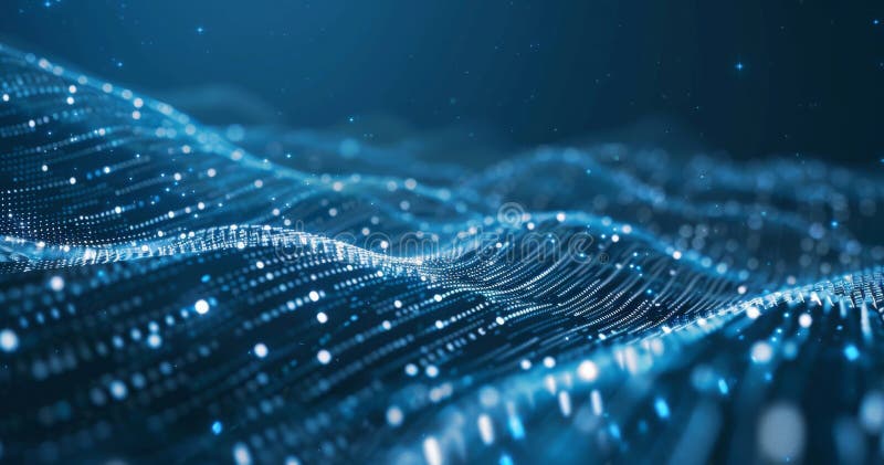 Abstract Glowing Data Waves Representing Modern Digital Technology and ...