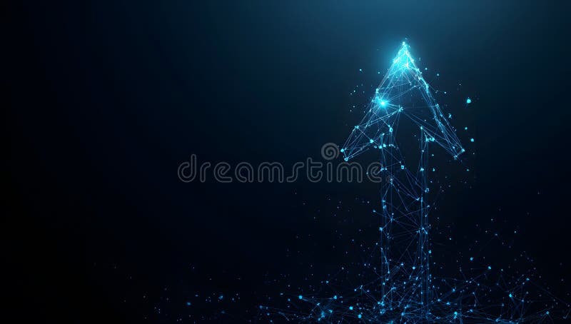 Abstract Glowing Digital Arrow Pointing Upwards Growth, Progress, and ...