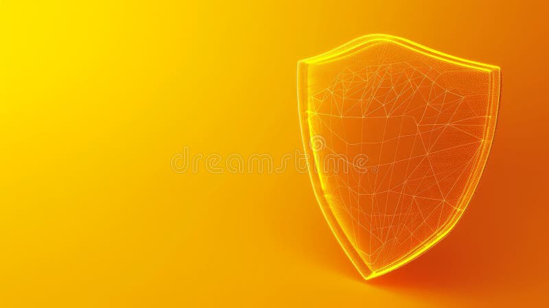 Abstract Glowing Digital Shield Representing Cybersecurity Defense ...