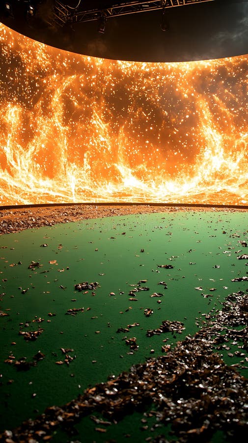 Abstract Glowing Display, Green Surface, Space Background Stock Image ...