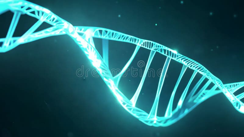 Abstract Glowing DNA Strands Twisting, Creating a Mesmerizing Visual ...
