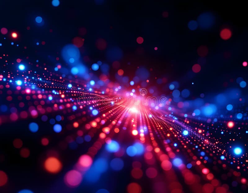 Abstract Glowing Dot Pattern with Red and Blue Light Technology ...