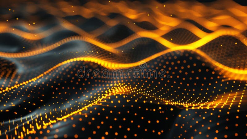 Abstract Glowing Dotted Wave Pattern, Generative AI Stock Image - Image ...