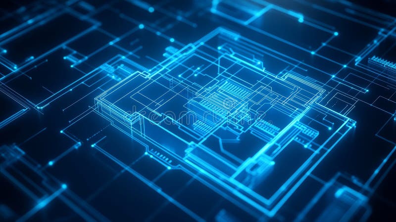 Abstract Glowing Electronic Circuit Board Futuristic Technology ...