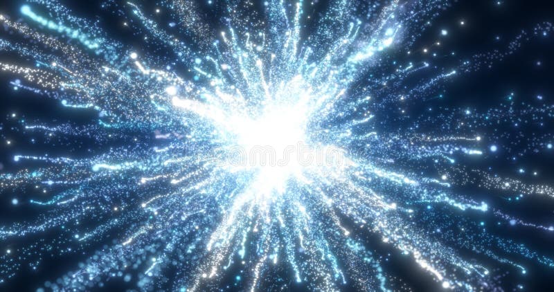 Abstract Glowing Energy Explosion Whirlwind Firework from Blue Lines ...