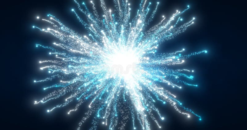 Abstract Glowing Energy Explosion Whirlwind Firework from Blue Lines ...