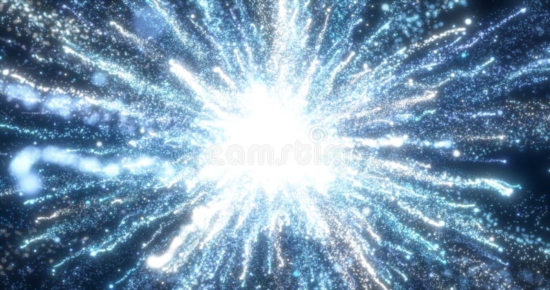 Abstract Glowing Energy Explosion Whirlwind Firework from Blue Lines ...