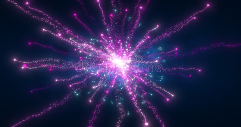 Abstract Glowing Energy Explosion Whirlwind Firework from Purple Lines ...