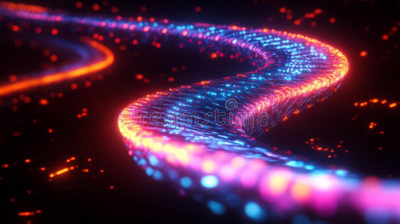 Abstract Glowing Energy Stream Flowing in Vibrant Colors Stock Photo ...