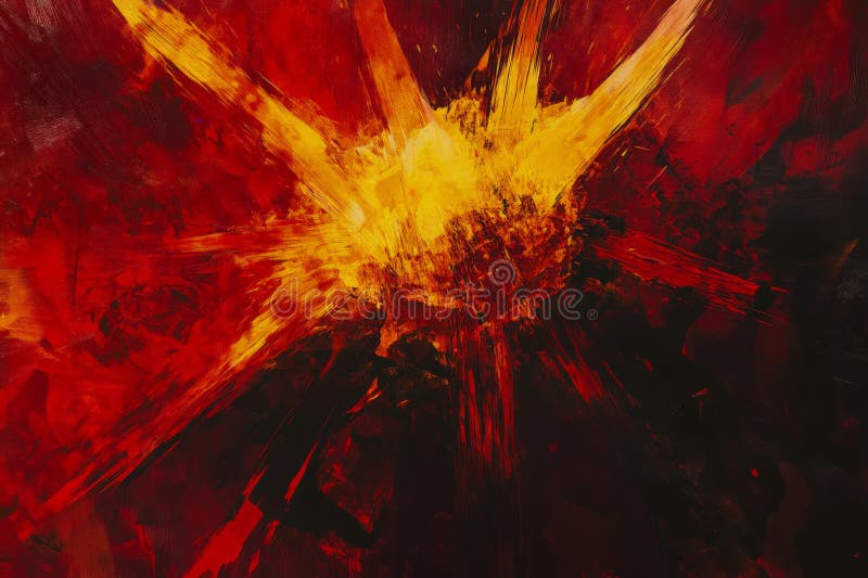Abstract Glowing Energy Texture, Intense Red and Yellow Flares ...