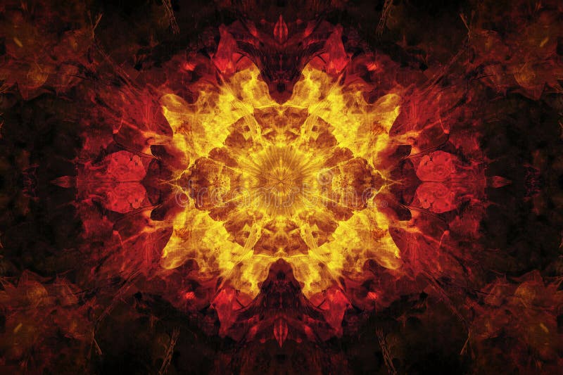 Abstract Glowing Energy Texture, Intense Red and Yellow Flares ...