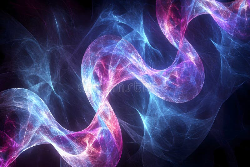 Abstract Glowing Energy Wave with Intertwined Blue and Pink Light ...