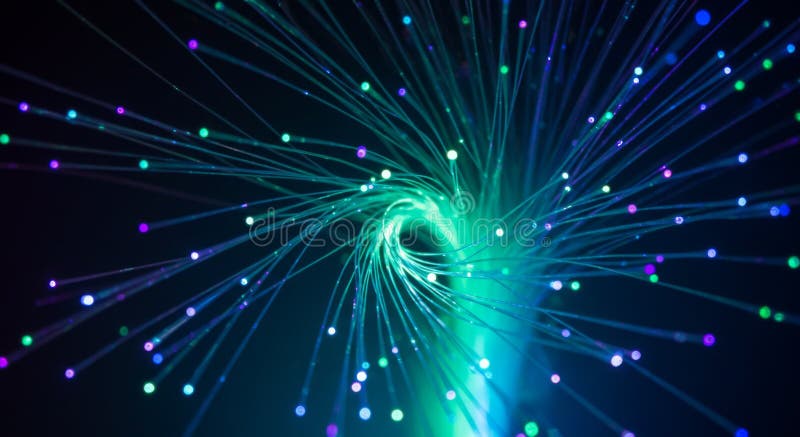 Abstract Glowing Fiber Optics Background Stock Illustration ...