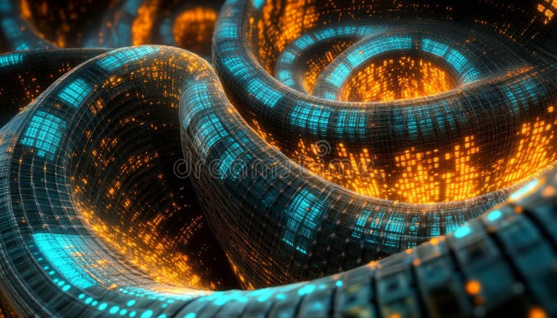 Abstract Glowing Fibers, High-Speed Data Transmission Visualization ...