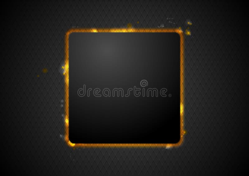 Fire Square Frame with Hot Burning Tongue of Flame and Border Line ...