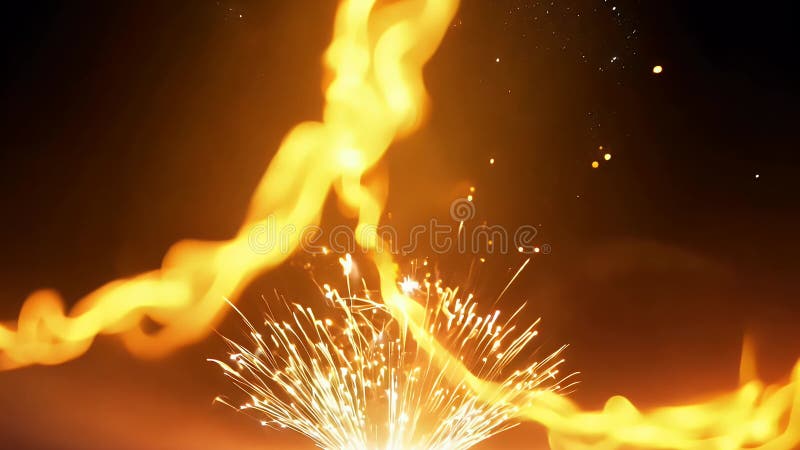 Abstract Glowing Fire Trails with Sparks Stock Footage - Video of fire ...