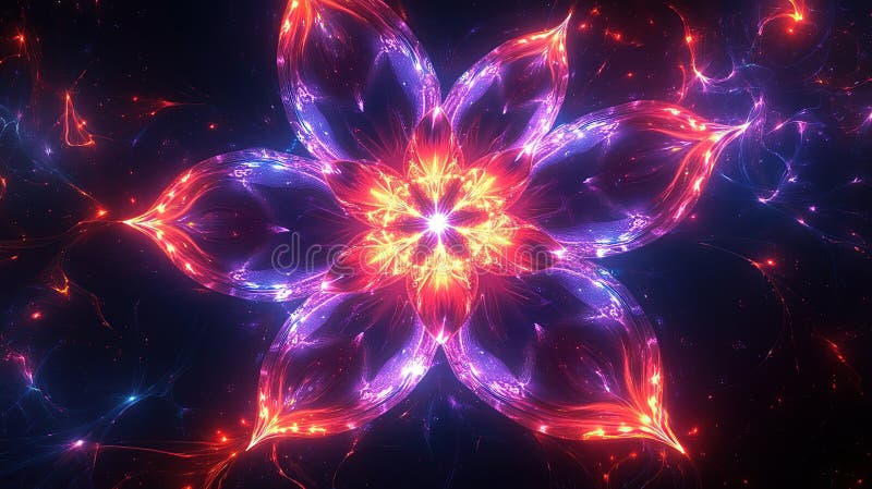 Abstract Glowing Flower Design Stock Illustration - Illustration of ...
