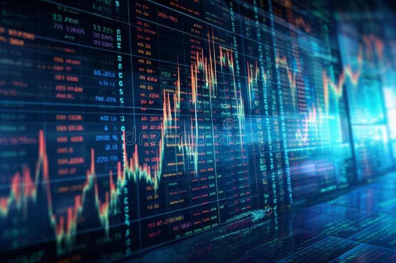 Abstract Glowing Forex Chart Interface Stock Illustration ...