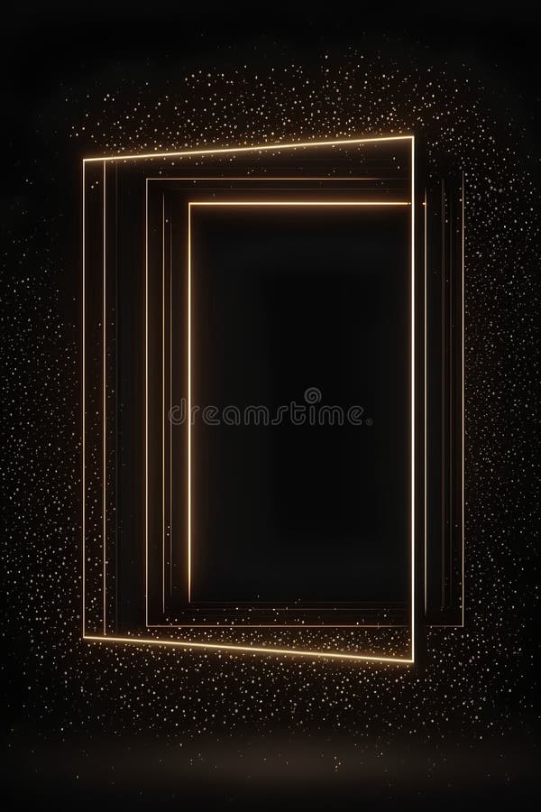 Abstract Glowing Frame on Black Background. Vector Illustration. Eps 10 ...