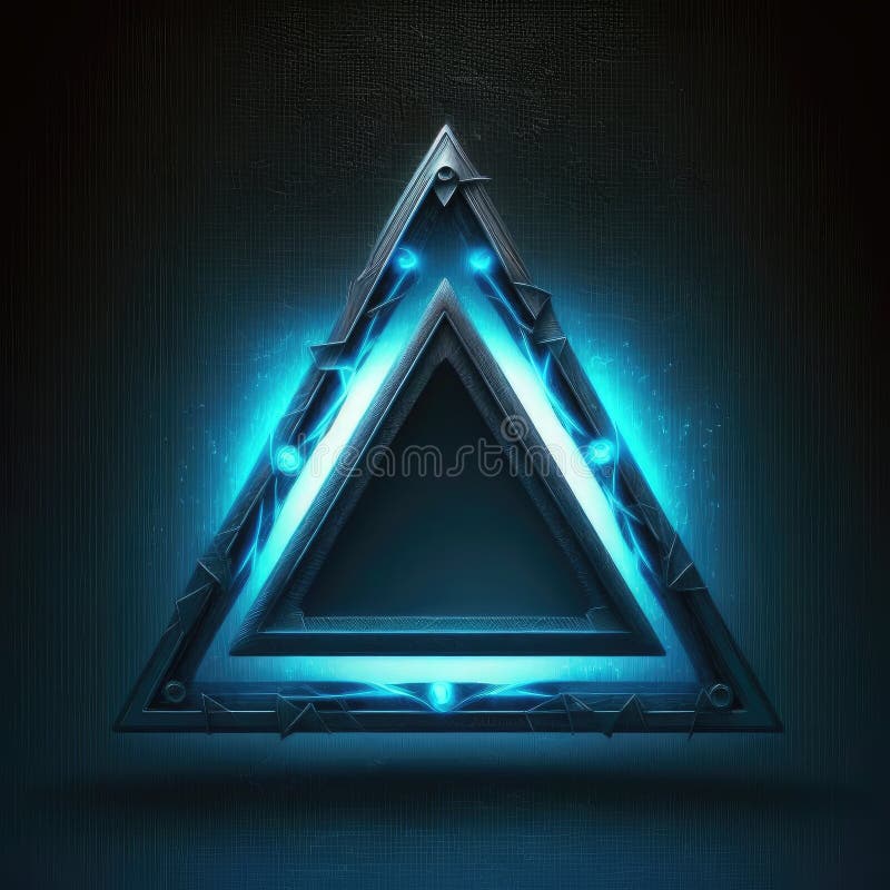 Abstract of Glowing Futuristic Triangle Frame Illuminated with Neon ...