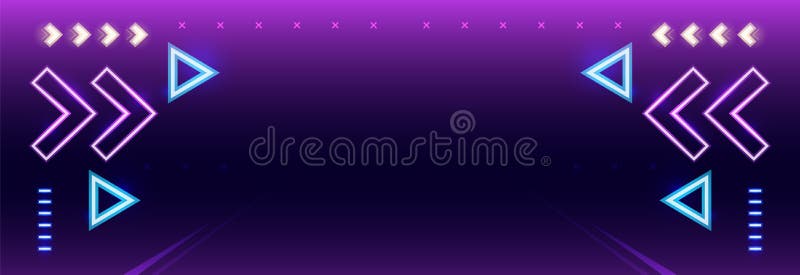 Abstract Glowing Geometric Neon Light Banner Template Stock ...