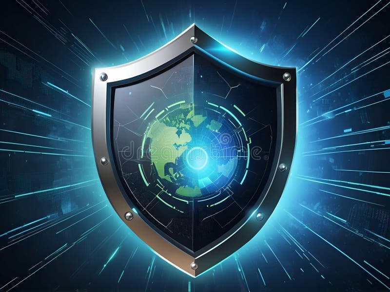 Abstract Glowing Global Shield Security,protection and Safe Concept,on ...