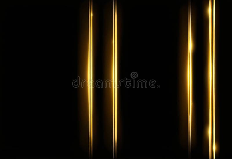 Abstract Glowing Gold Vertical Lighting Lines on Dark Background Stock ...