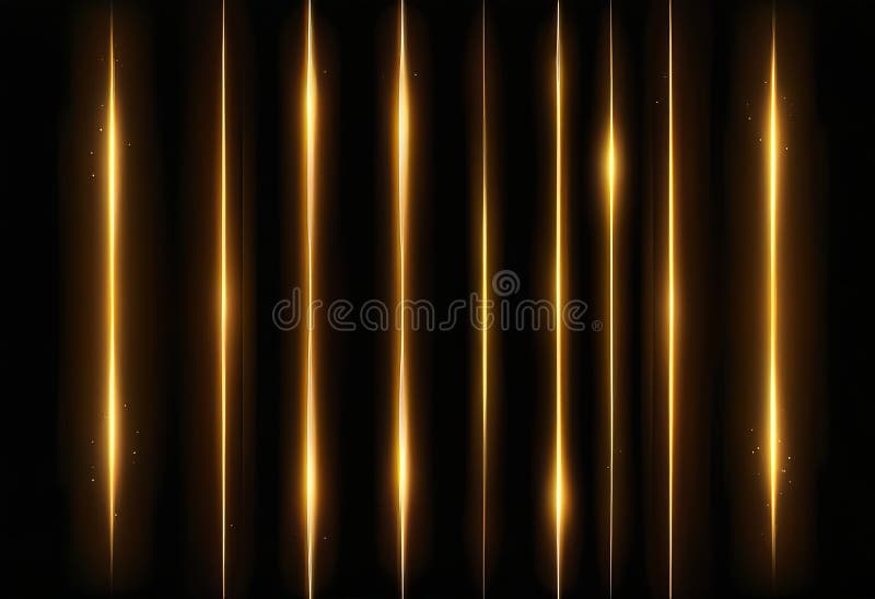 Abstract Glowing Gold Vertical Lighting Lines on Dark Background Stock ...