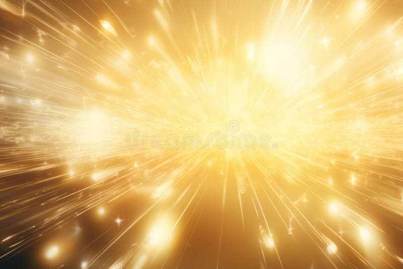Abstract Glowing Golden Light Effect with Sparkling Rays Stock ...