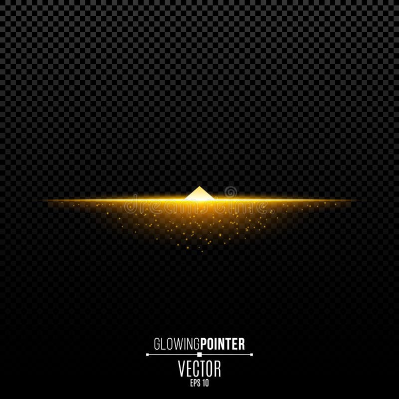 Abstract Glowing Golden Pointer Up. Magic Arrow with Illumination and ...