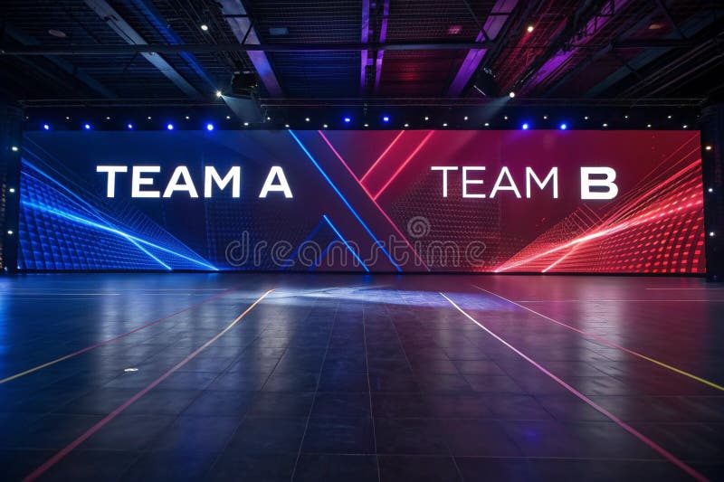 Abstract Glowing Graphics Template for Team a Versus Team B Sport Event ...