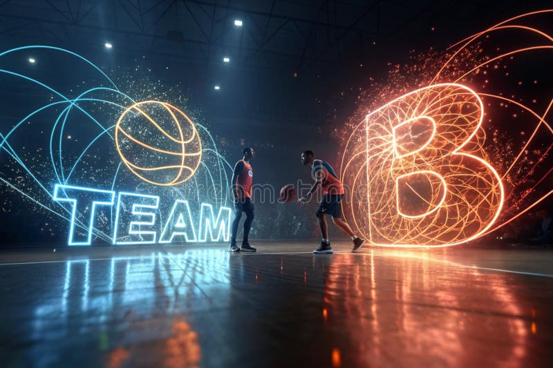 Abstract Glowing Graphics Template for Team a Versus Team B Sport Event ...