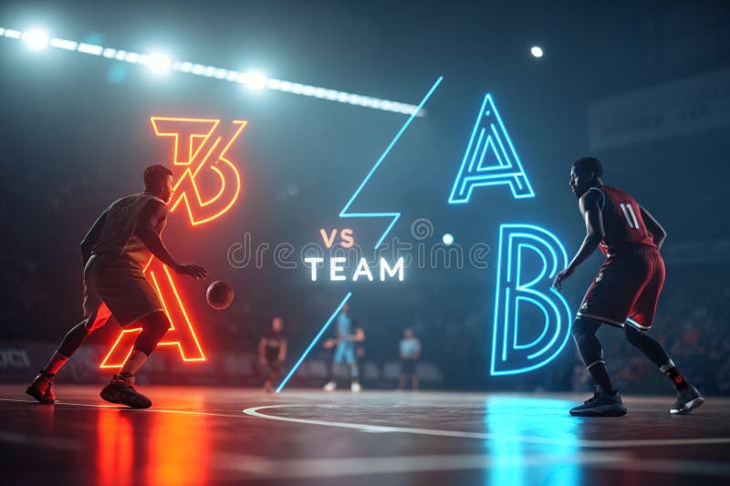 Abstract Glowing Graphics Template for Team a Versus Team B Sport Event ...