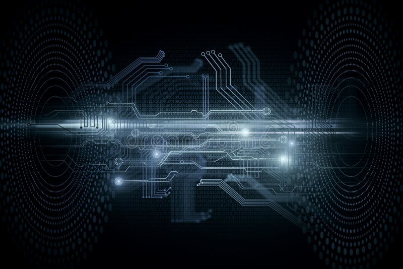 Gray circuit backdrop stock illustration. Illustration of digital ...