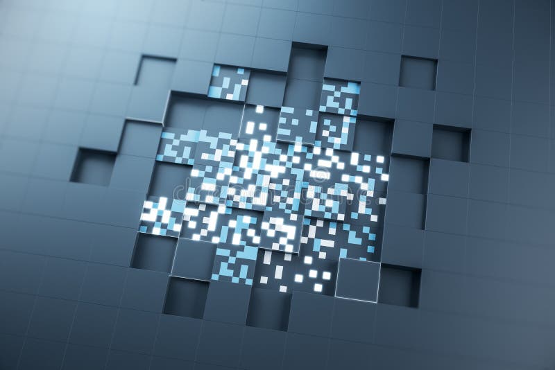 Abstract Glowing Gray Square Backdrop. Technology and Design Concept ...