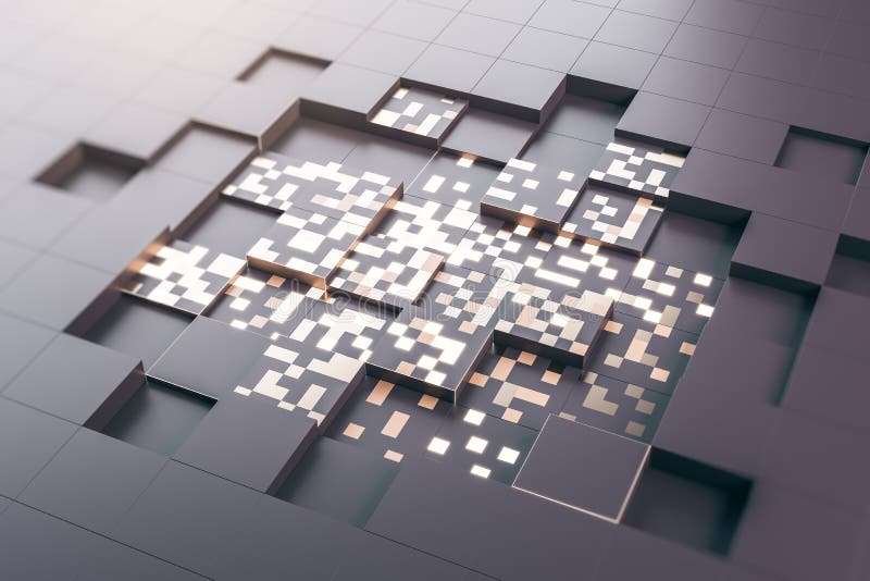 Abstract Glowing Gray Square Texture. Technology and Design Concept ...