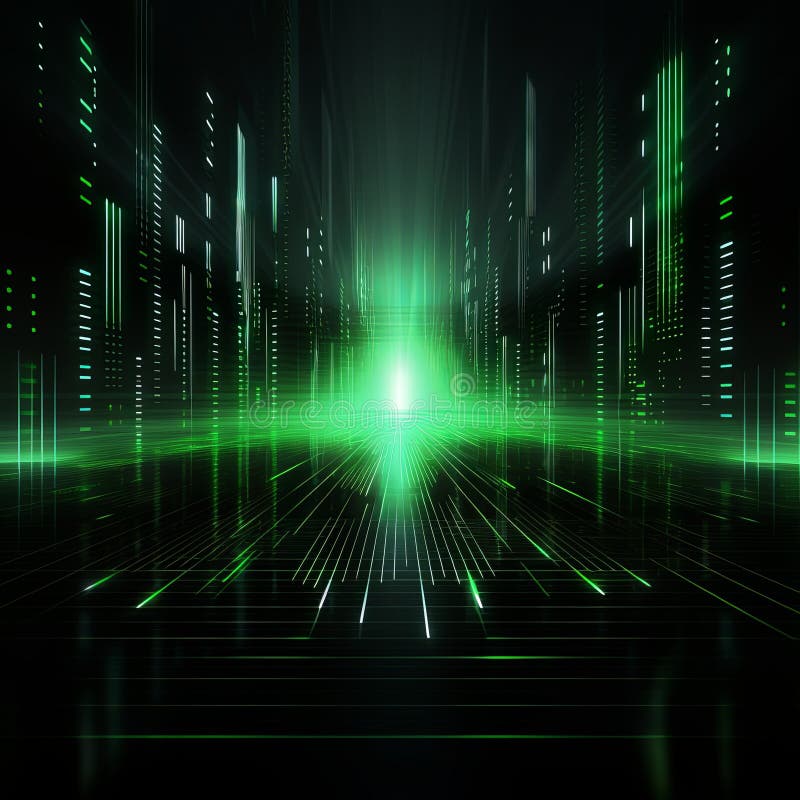 Abstract Glowing Green Circuit Board Technology Background for Modern ...