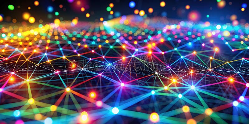 Abstract Glowing Grid a Futuristic Visual Representation of Global ...