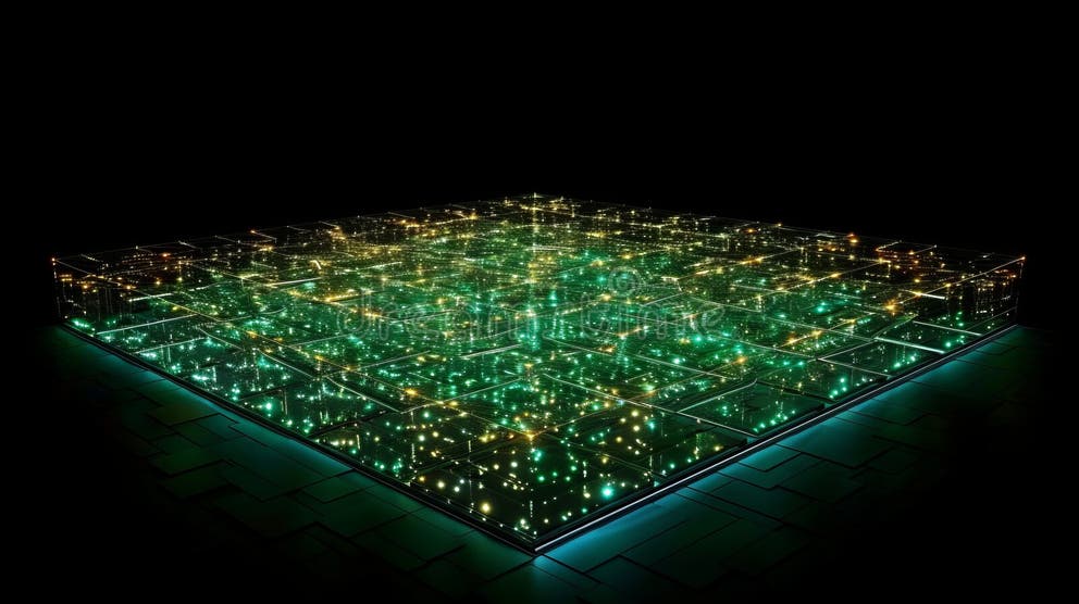 Abstract Glowing Gridscape, Data Visualization Concept Stock ...