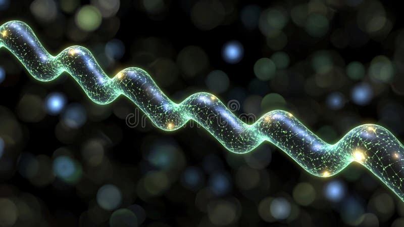 Abstract Glowing Helix Network Connection Science Technology Data ...
