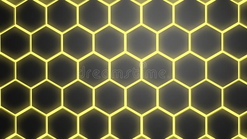 Abstract Glowing Hexagon Pattern Futuristic Technology Pattern Yellow ...