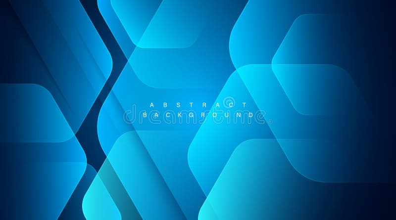 Abstract Glowing Hexagon Shape on Dark Blue Background. Modern Shiny ...