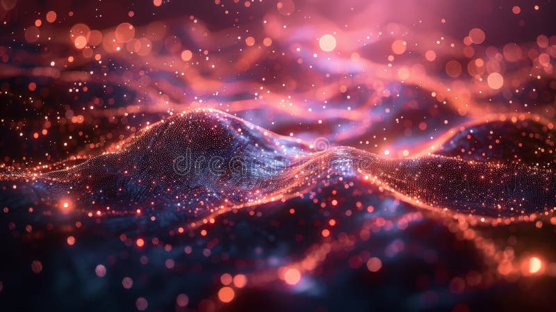 Abstract Glowing Landscape.Ethereal Horizons Stock Illustration ...