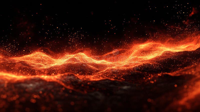 Abstract Glowing Lava Wave Background Stock Illustration - Illustration ...
