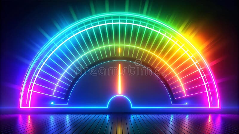 Abstract Glowing Level Meter with Dynamic Lines Generative AI Stock ...