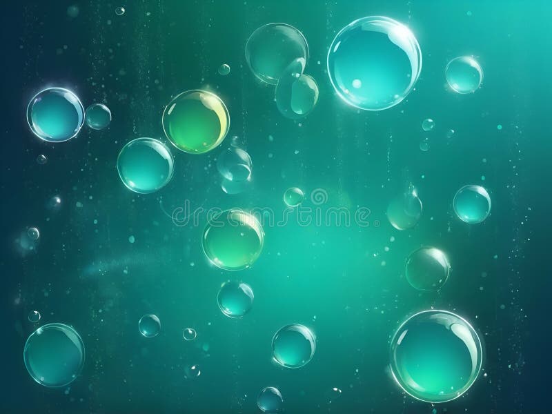 Abstract Glowing Light Blue, Green Illustration with Colored Bubbles in ...